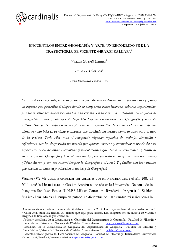 (PDF) ENCUENTROS ENTRE GEOGRAFÍA Y ARTE. UN RECORRIDO POR LA ...