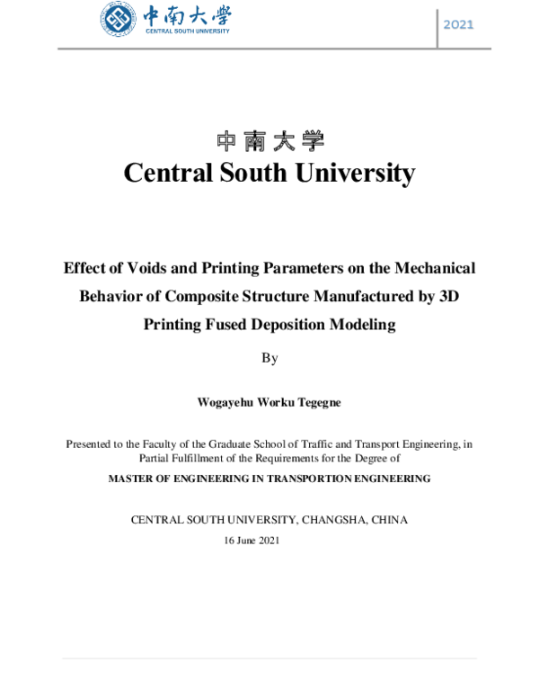 (PDF) Effect of Voids and Printing Parameters on the Mechanical Behavior of Composite Structure ...