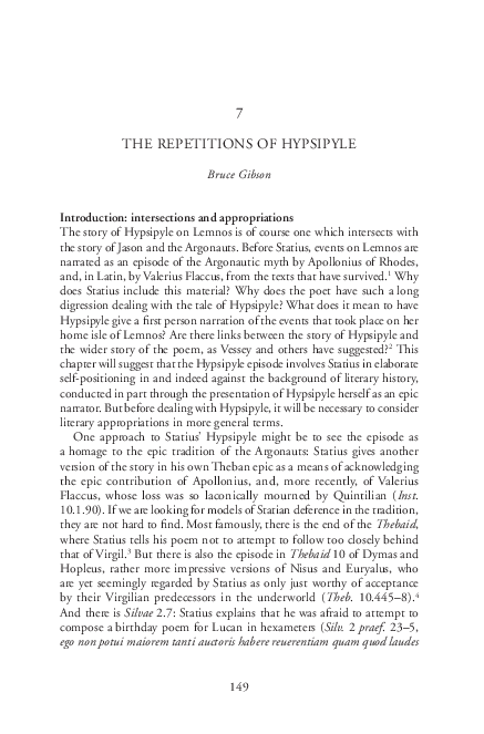 (PDF) 'The Repetitions of Hypsipyle', in M.R. Gale (ed.), Latin Epic ...