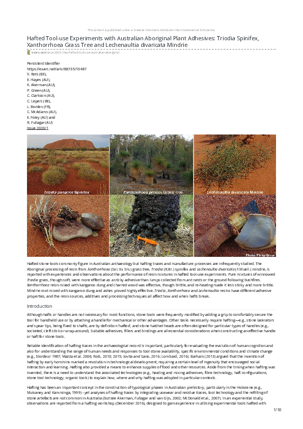 (PDF) Hafted Tool-use Experiments with Australian Aboriginal Plant ...