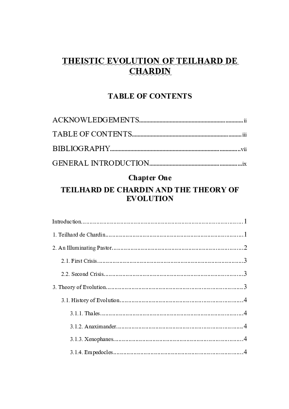 (DOC) Theistic Evolution