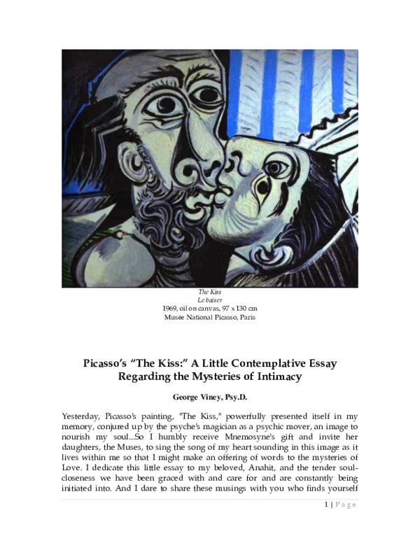 (PDF) Picasso's "The Kiss": A Little Contemplative Essay Regarding the ...