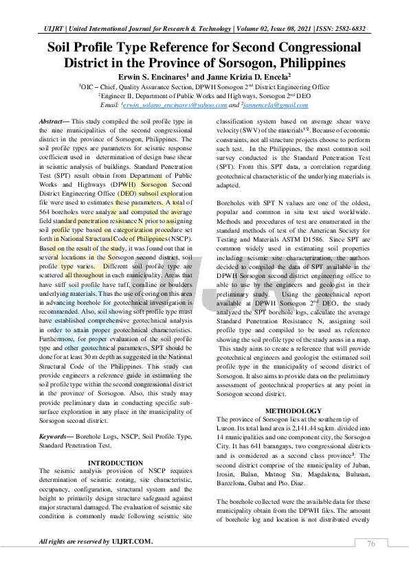 (PDF) Soil Profile Type Reference for Second Congressional District in ...