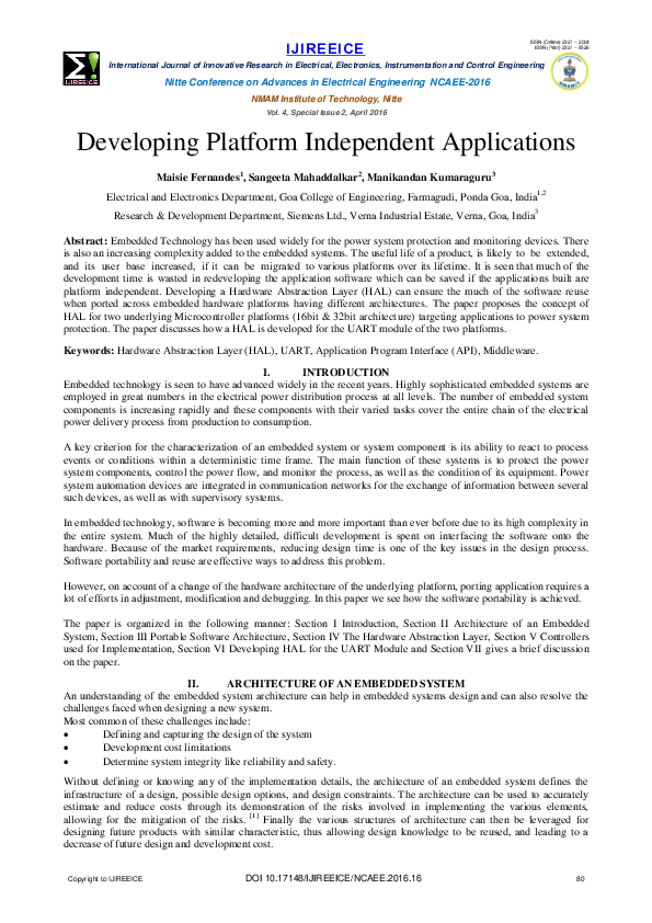 (PDF) Developing Platform Independent Applications