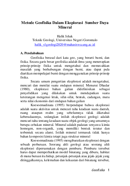 (PDF) Metode Geofisika Dalam Eksplorasi Sumber Daya Mineral