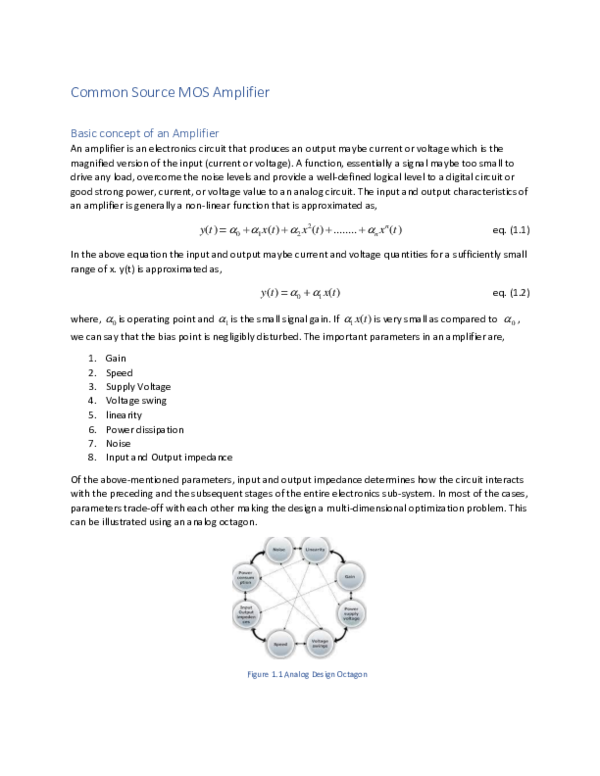 (PDF) Common Source MOS Amplifier