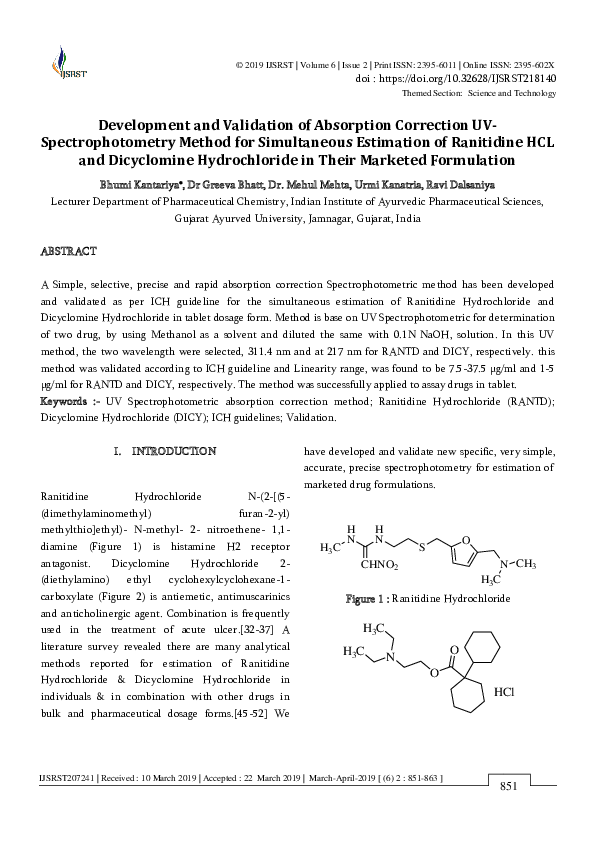 Pdf Development And Validation Of Absorption Correction Uv Spectrophotometry Method For
