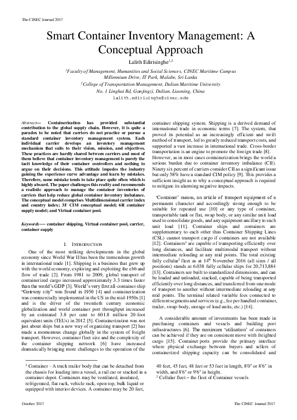 (PDF) Smart Container Inventory Management: A Conceptual Approach
