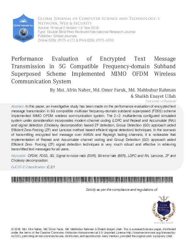 (PDF) Performance Evaluation of Encrypted Text Message Transmission in ...