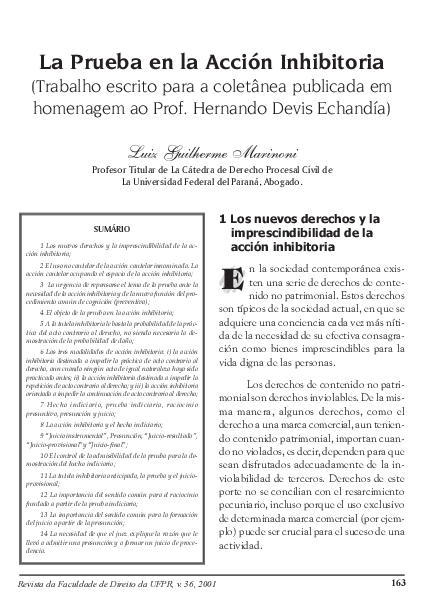 (PDF) La prueba en la acción inhibitoria