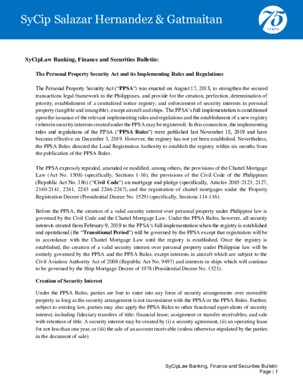 (PDF) PPSA and PPSA Rules