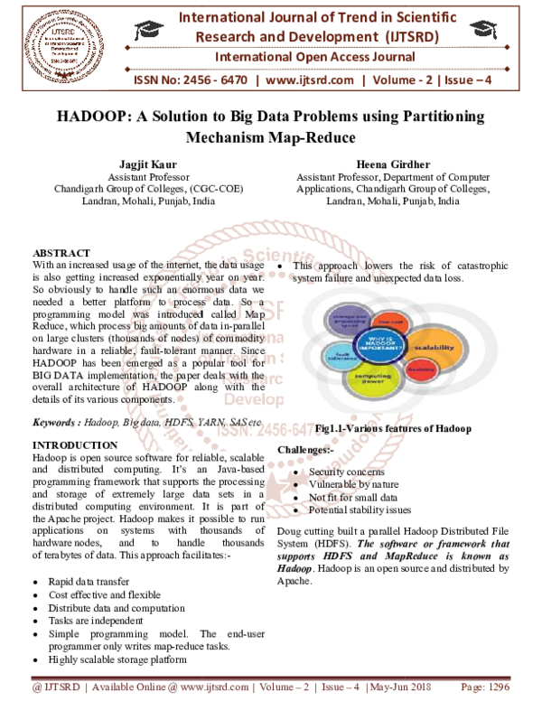 (PDF) HADOOP: A Solution to Big Data Problems using Partitioning Mechanism Map-Reduce