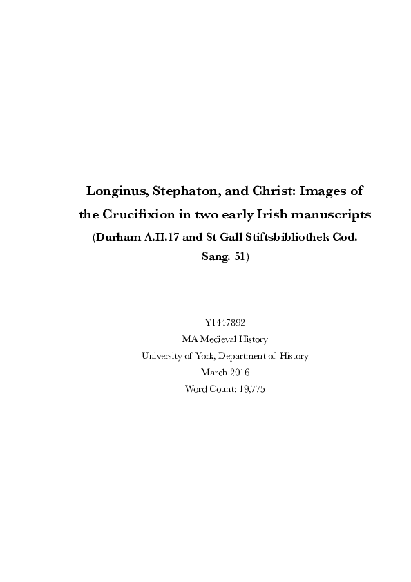 (PDF) Longinus, Stephaton, and Christ: Images of the Crucifixion in two ...