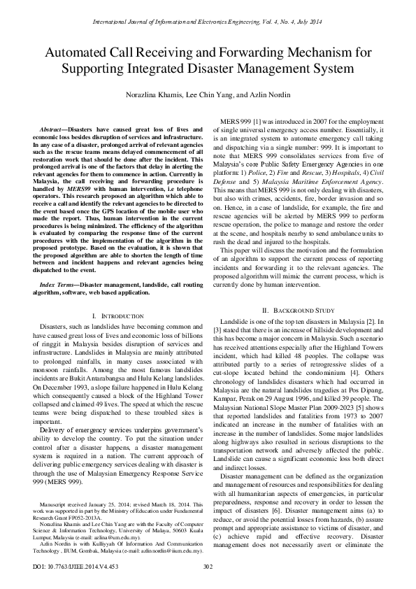(PDF) Automated Call Receiving and Forwarding Mechanism for Supporting ...
