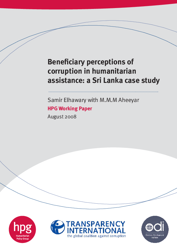 (PDF) Beneficiary perceptions of corruption in humanitarian assistance ...