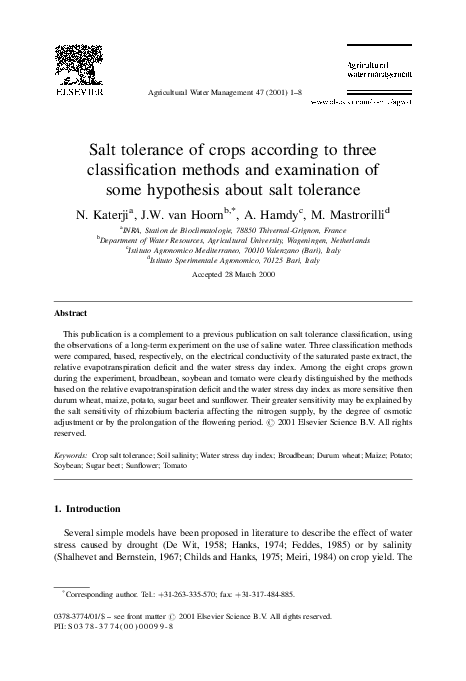 (PDF) Salt tolerance of crops according to three classification methods ...