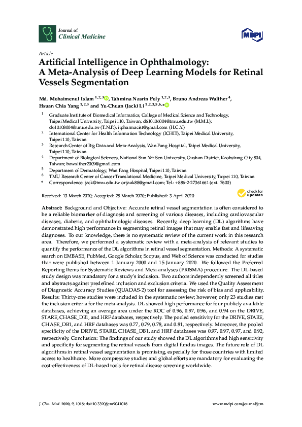 (PDF) Artificial Intelligence in Ophthalmology: A Meta-Analysis of Deep ...