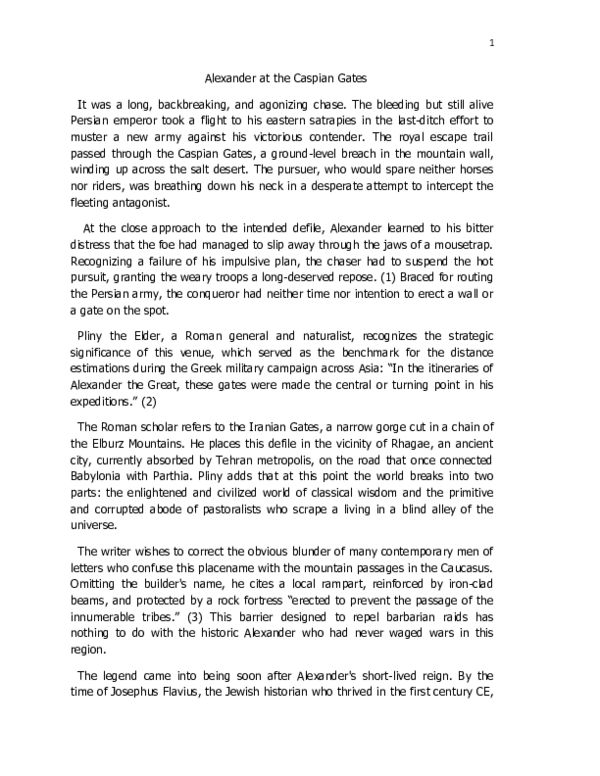 (DOC) Alexander at the Caspian Gates