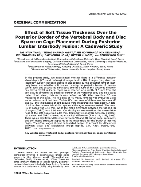 (PDF) Effect of soft tissue thickness over the posterior border of the ...