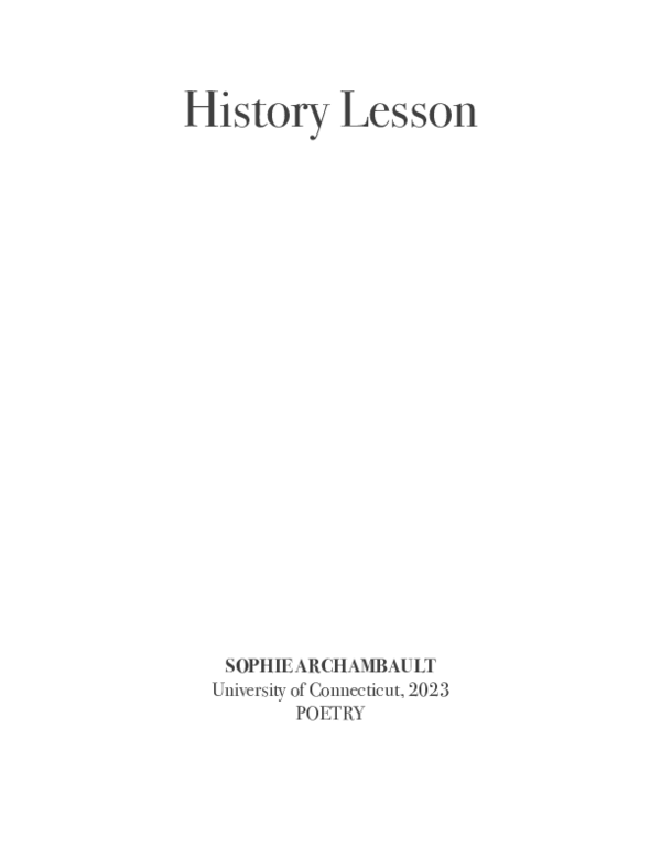 (PDF) History Lesson