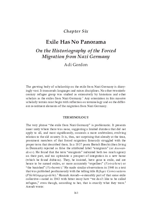(PDF) "Exile Has No Panorama: On the Historiography of the Forced ...
