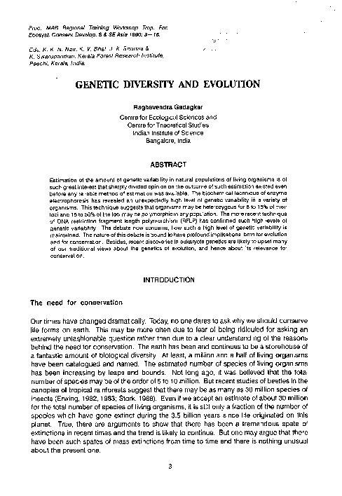 (PDF) GENETIC DIVERSITY AND EVOLUTION