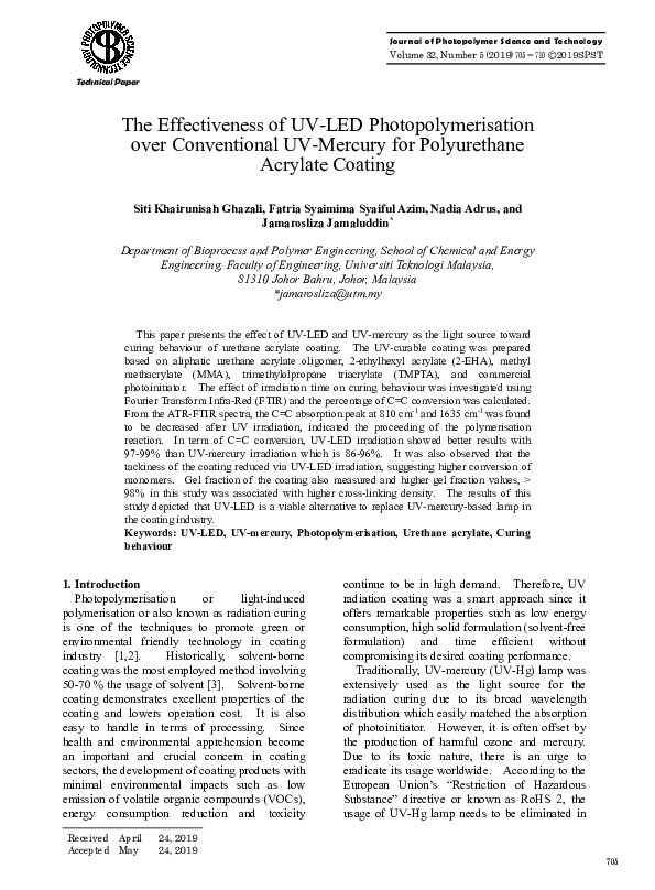 (PDF) The Effectiveness of UV-LED Photopolymerisation over Conventional ...