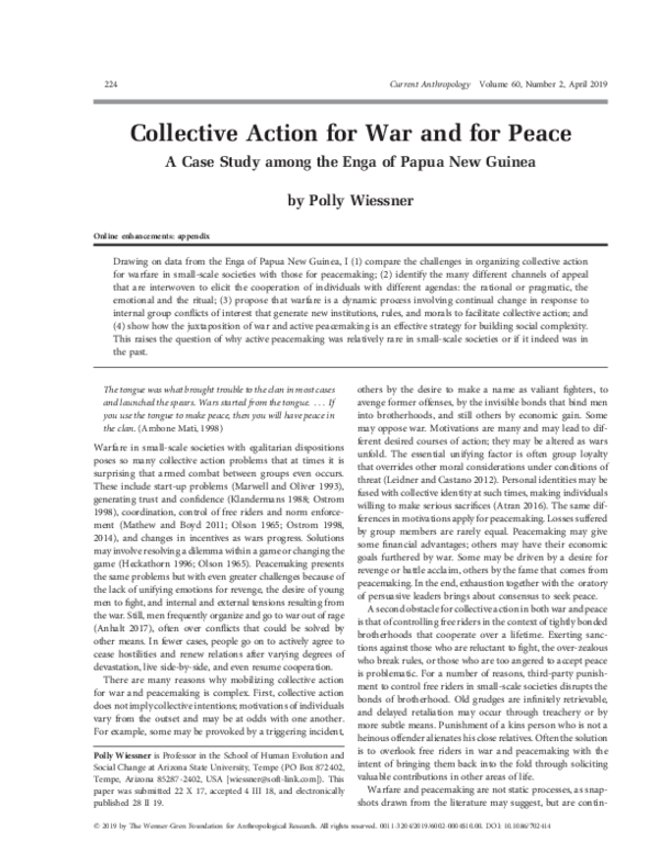 (PDF) Collective Action for War and for Peace A Case Study among the ...