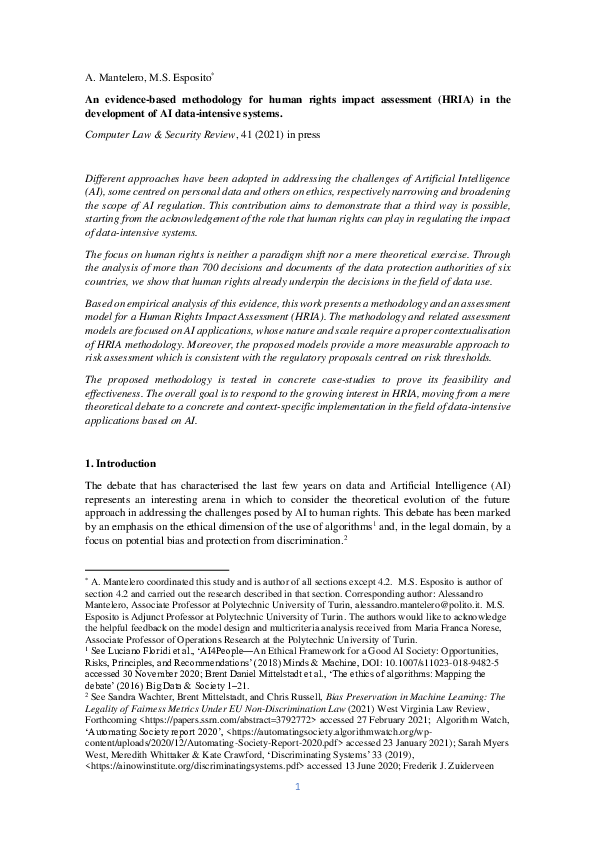 (PDF) An evidence-based methodology for human rights impact assessment ...