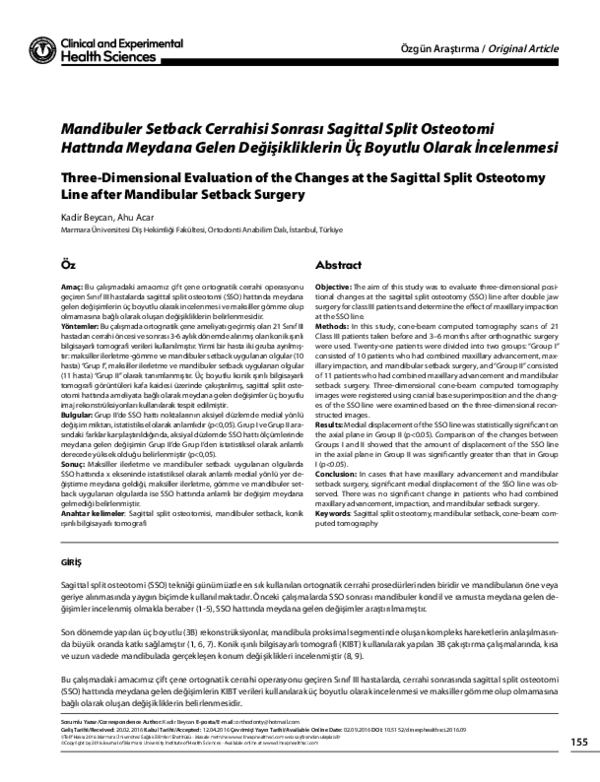 (PDF) Three-Dimensional Evaluation of the Changes at the Sagittal Split Osteotomy Line after ...