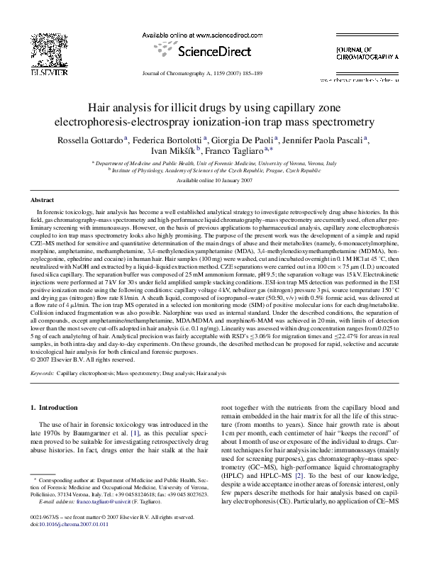 (PDF) Hair analysis for illicit drugs by using capillary zone ...