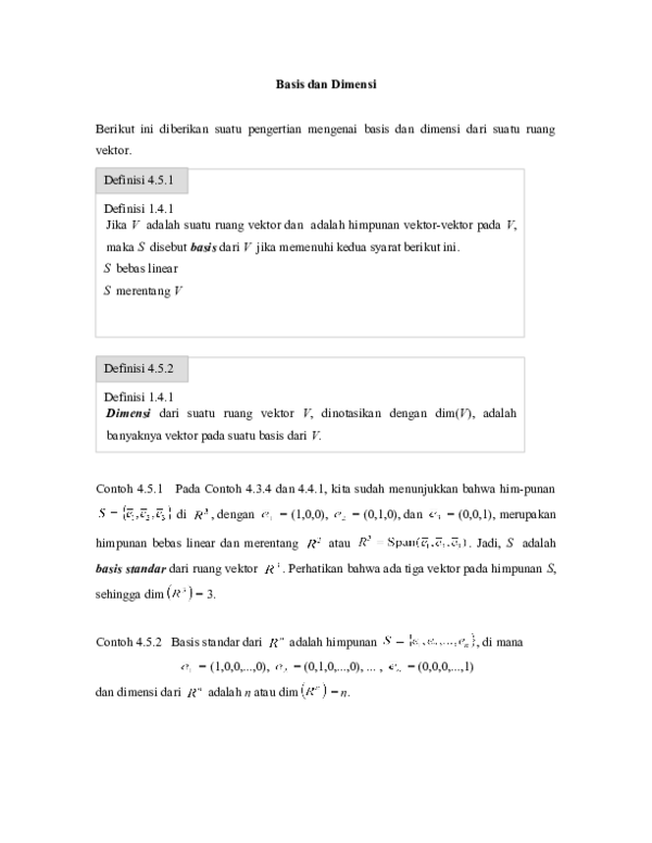 (PDF) Basis dan Dimensi