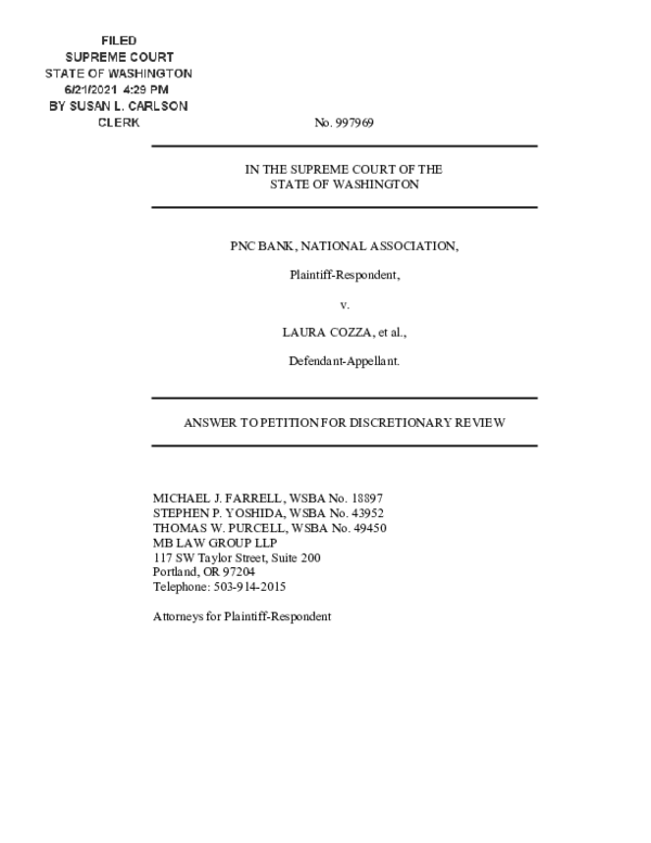 (PDF) SUPREME COURT OF THE STATE OF WASHINGTON - Cozza v PNC Bank N.A ...