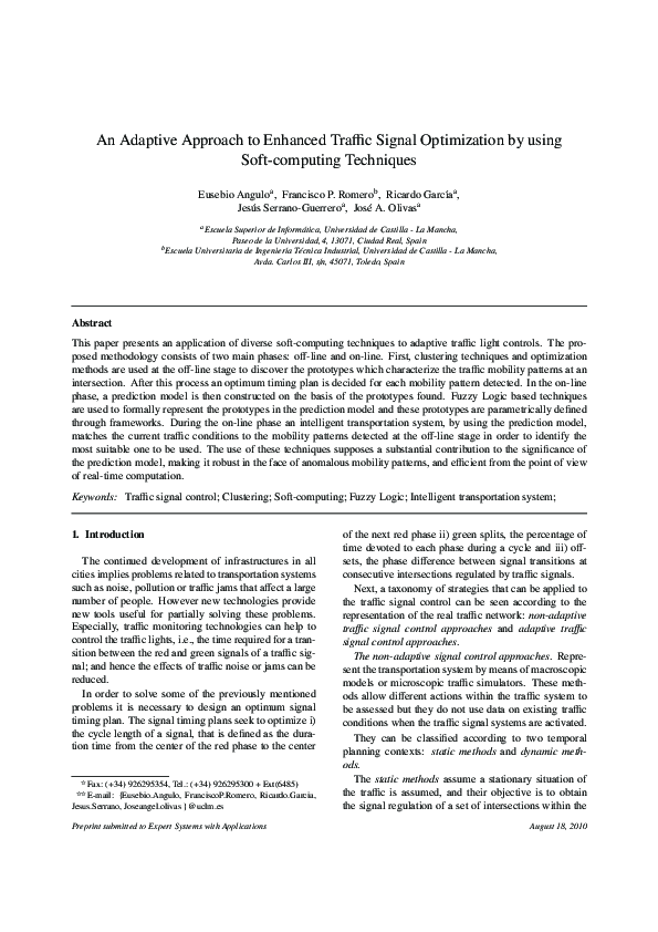 (PDF) An adaptive approach to enhanced traffic signal optimization by using soft-computing ...