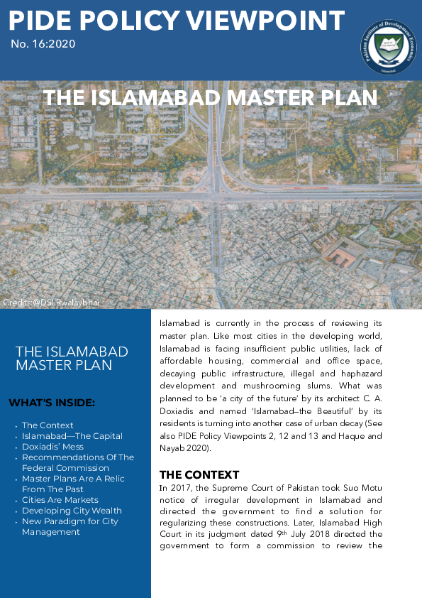 (PDF) Islamabad Master Plan