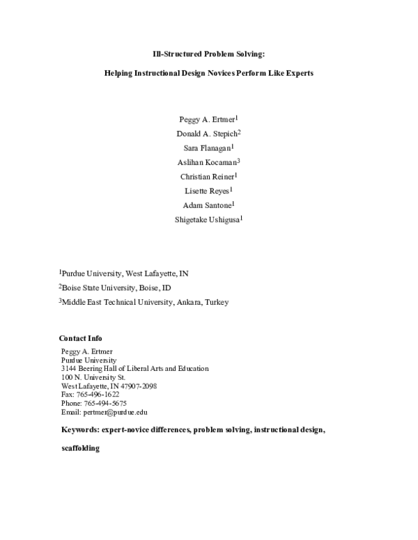 (PDF) Ill-Structured Problem Solving: Helping Instructional Design ...