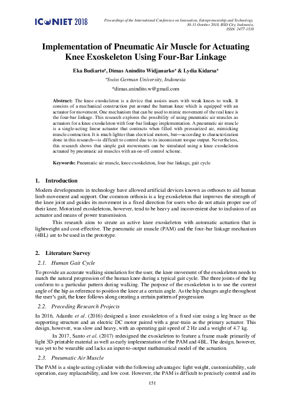 (PDF) Implementation of Pneumatic Air Muscle for Actuating Knee ...
