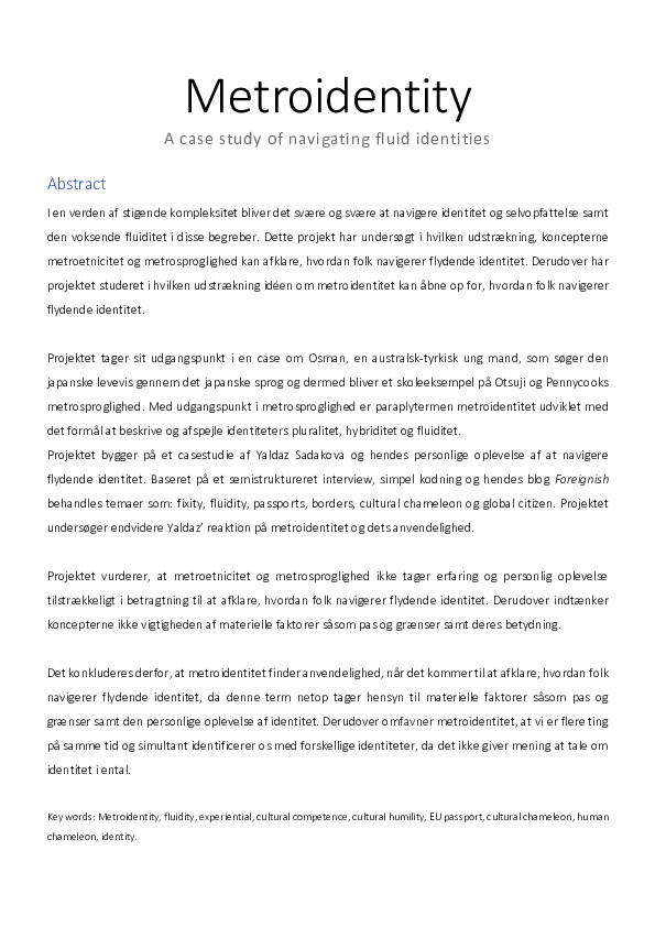 (PDF) Metroidentity - a case study of navigating fluid identity