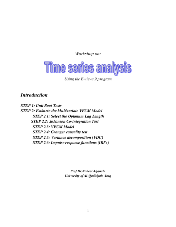 (PDF) Time series analysis