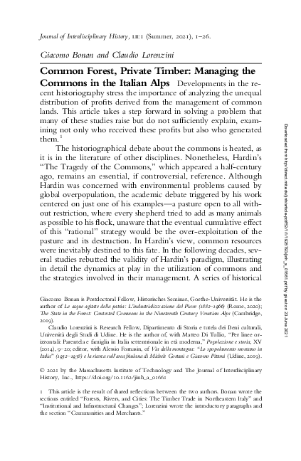 (PDF) Common Forest, Private Timber: Managing the Commons in the ...