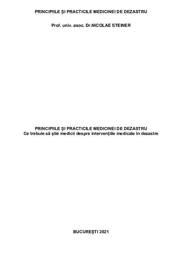 (PDF) Principles and Practice of Disaster Medicine.Pdf