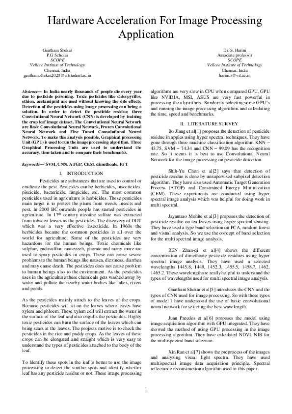 (PDF) Hardware Acceleration For Image Processing Application