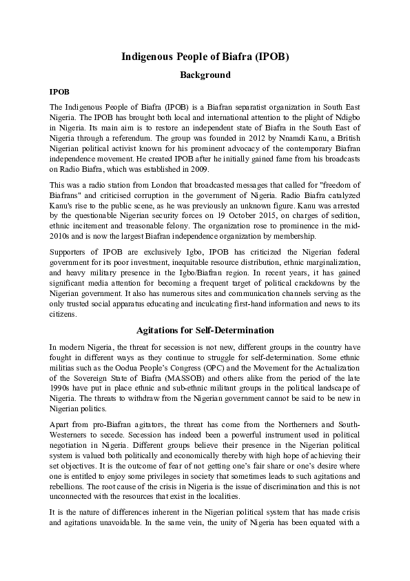 (DOC) Indigenous People of Biafra (IPOB)