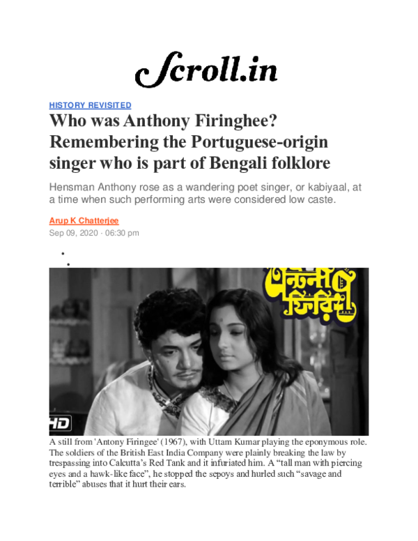 (PDF) Who was Anthony Firinghee: Remembering the Portuguese-origin ...