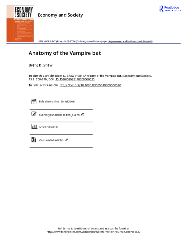 (PDF) Anatomy of the Vampire Bat