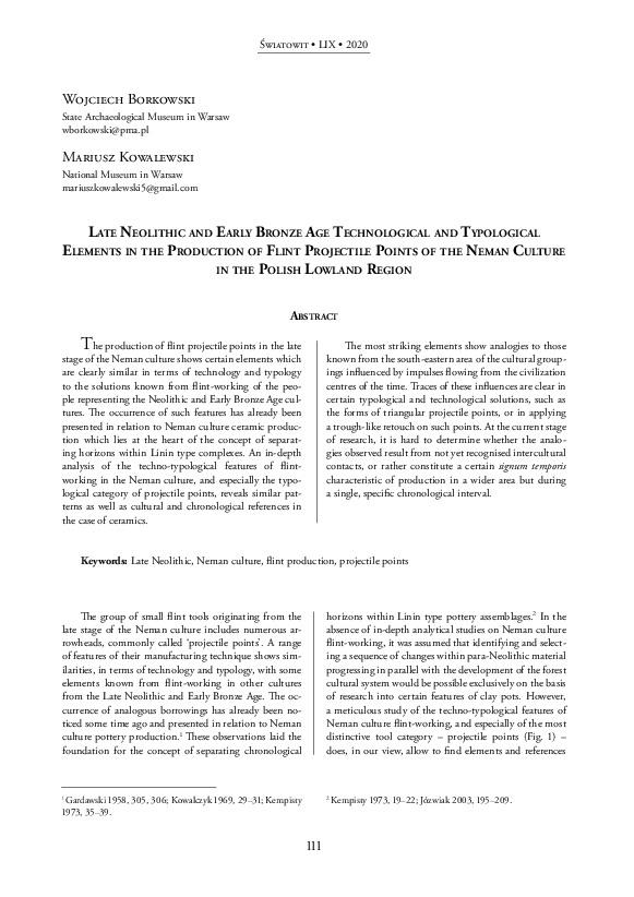 (PDF) Late Neolithic and Early Bronze Age Technological and Typological ...