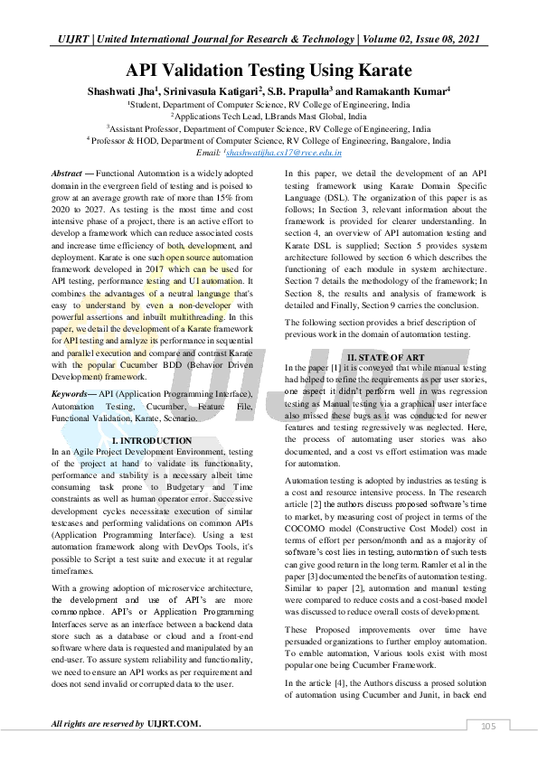 Pdf Api Validation Testing Using Karate