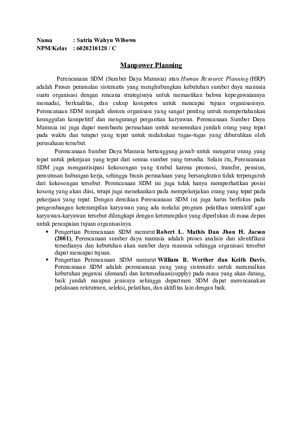 (DOC) Manpower Planning