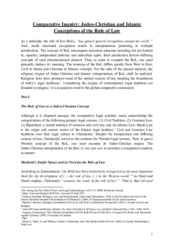 (PDF) Comparative Inquiry: Judeo-Christian and Islamic Conceptions of ...