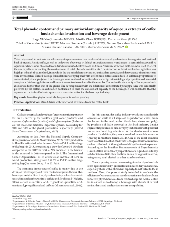 (PDF) Total phenolic content and primary antioxidant activity of methanolic and ethanolic ...
